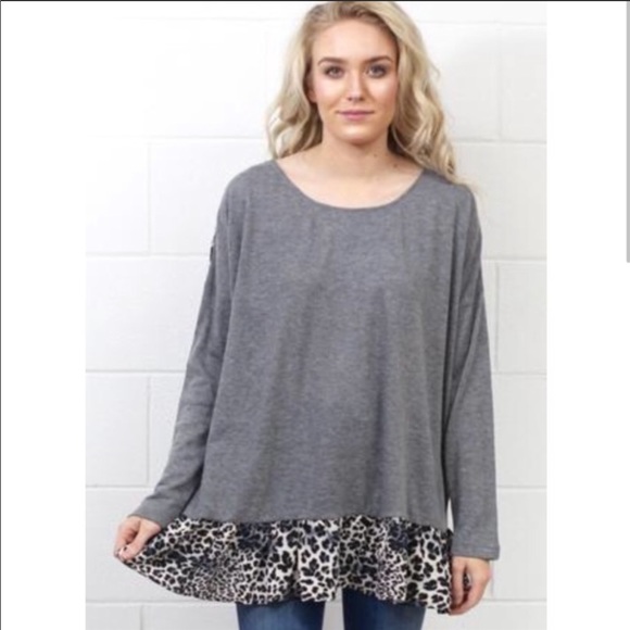 entro | Tops | Entro Leopard Print Oversized Long Sleeve Top L | Poshmark